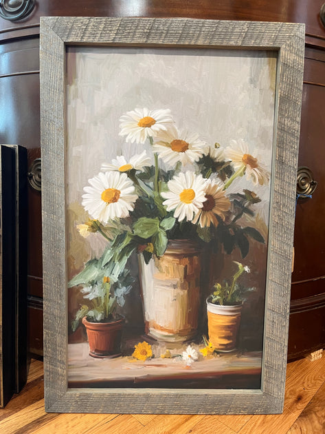 Rustic Daisies Wall Art, 25" x 15" – Cattail Cottage
