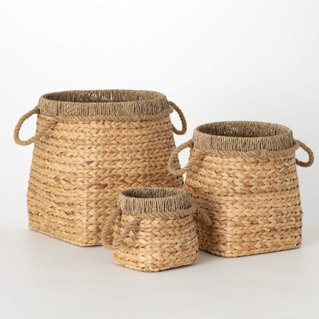 Woven Baskets, 3 Sizes – Cattail Cottage