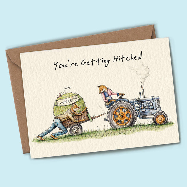 Getting Hitched Card - Wedding Card - Engagement Card – Cattail Cottage