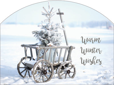 Goat Cart Warm Winter Wishes Garden Signu – Cattail Cottage