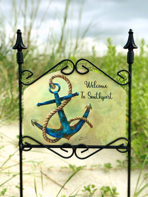 Anchor Welcome to Southport Garden Sign – Cattail Cottage