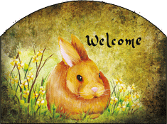 Spring Rabbit Welcome Garden Sign – Cattail Cottage